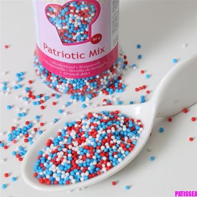 Mini perles en sucre Vive la France (bleu blanc rouge) FunCakes - Patissea